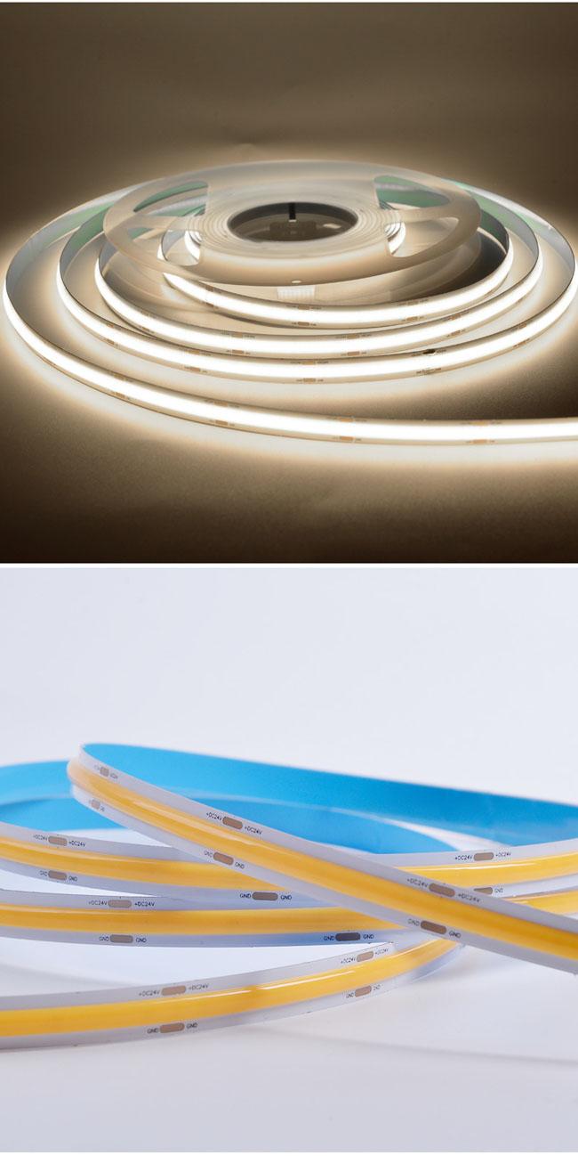 High Brightness COB LED Light Strip 12V 24V Single Color 480leds/M Chip ...