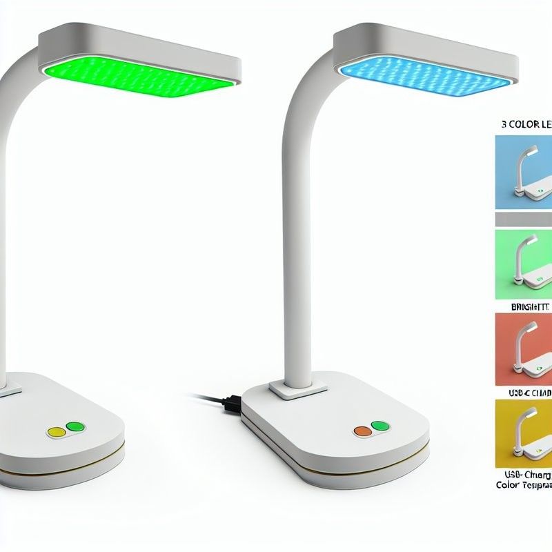3 Color Dimmable Modern LED Lamp USB C Charging LED Desk Light ...