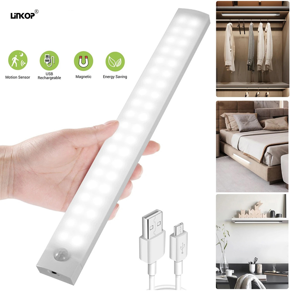LED Motion Sensing Light 10cm 20cm 30cm 40cm LED Motion Sensor Cabinet ...