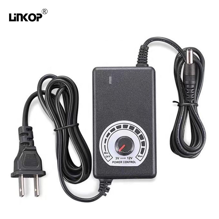3-12v 2a Adjustable Power Adapter With Customized Dc Cable For Led Lighting